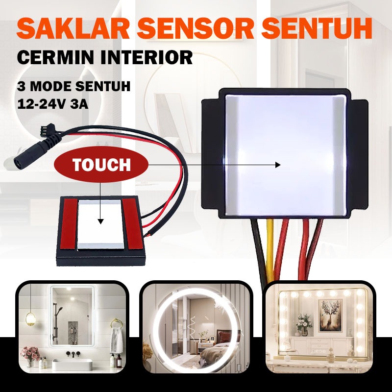 Jual Saklar Sensor Sentuh Untuk Lampu LED Cermin Touchcreen Kamar Mandi ...