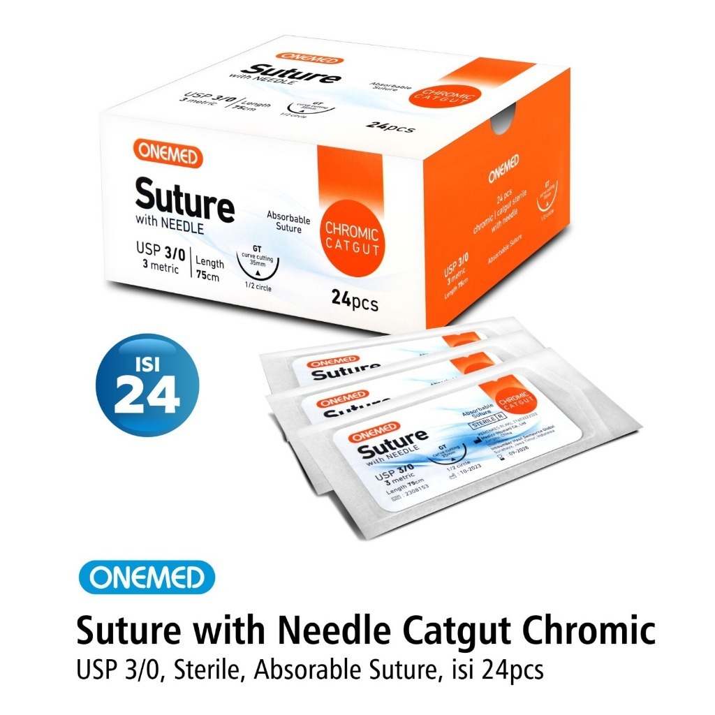 Jual Catgut Chromic 2/0 3/0 OneMed Benang Steril Surgical Suture ...