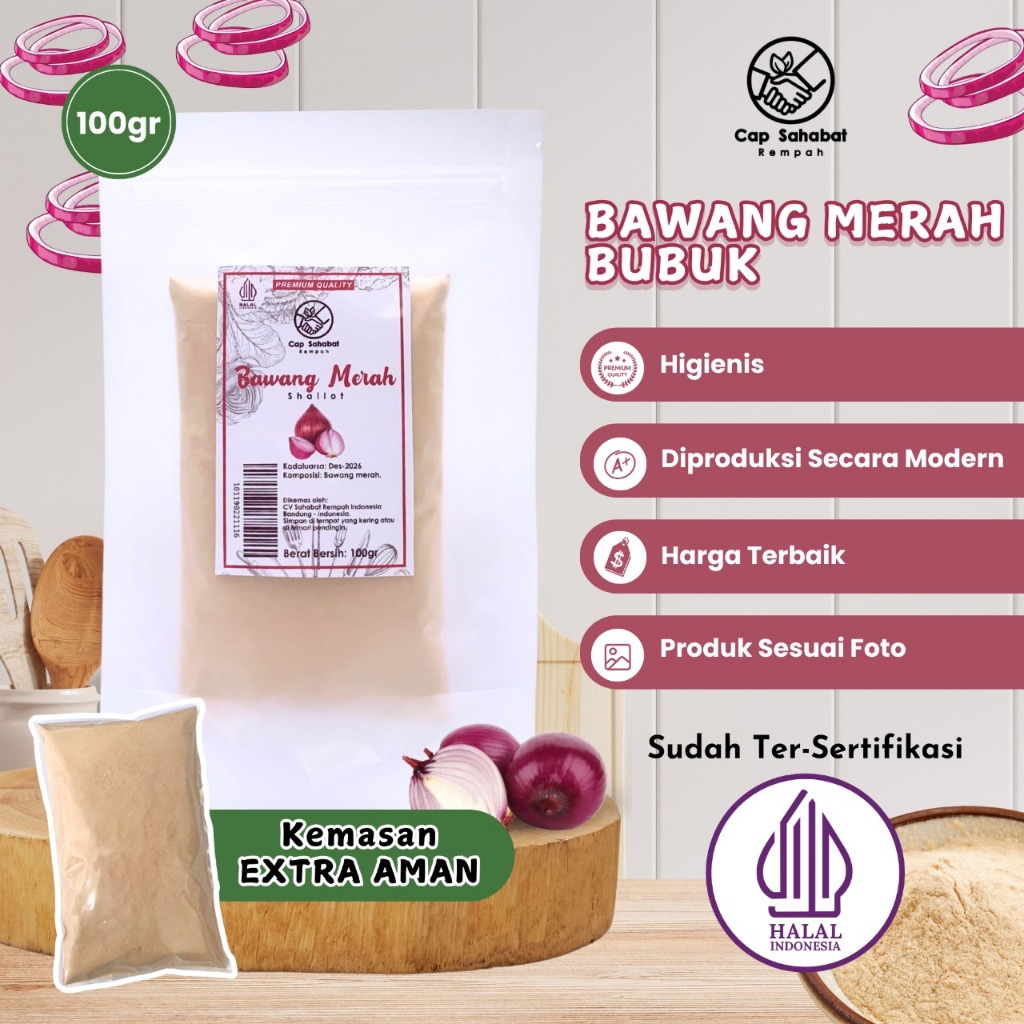 Jual 100gr Bawang Merah Bubuk / red onion powder / JSR / 100% PREMIUM ...