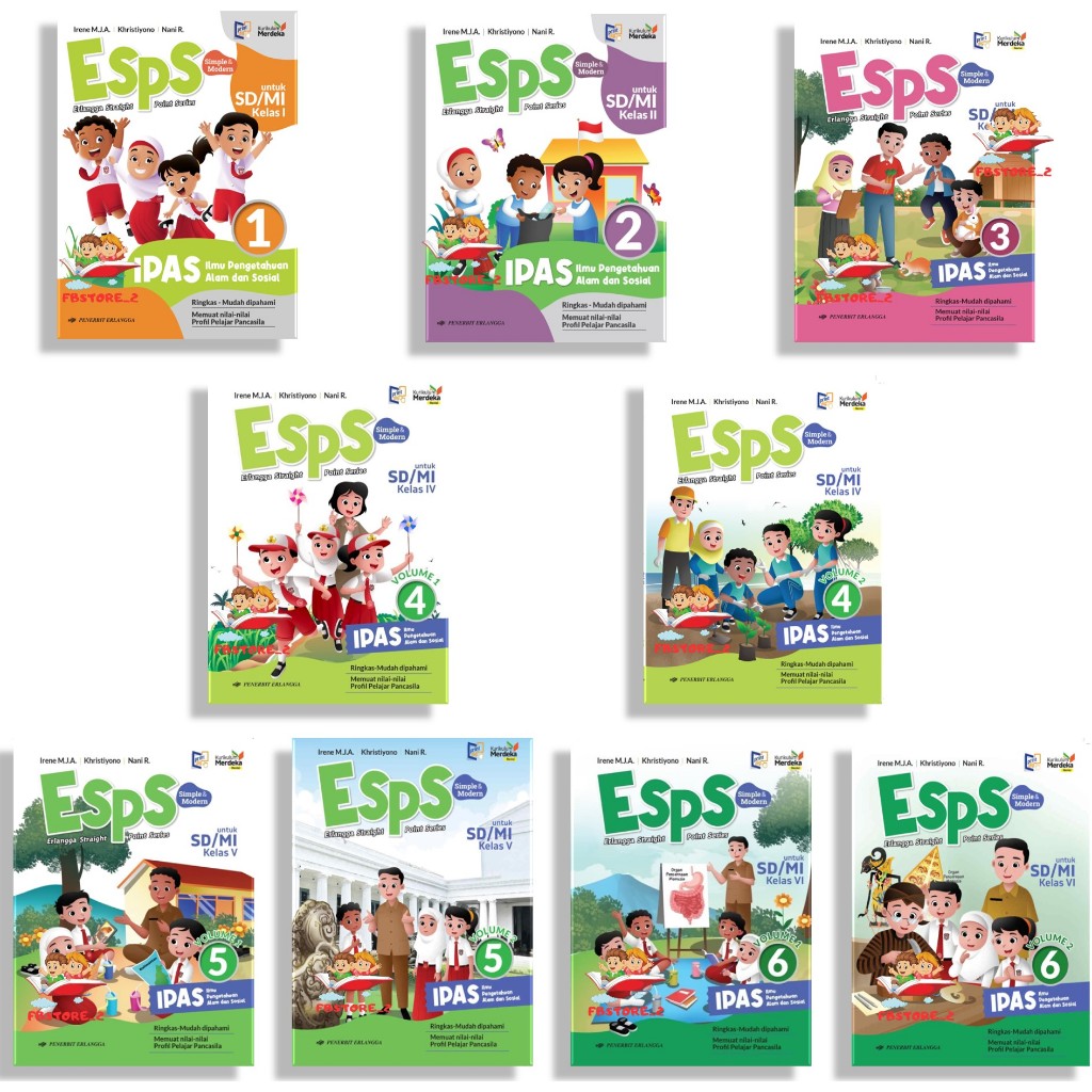 Jual [Penerbit Erlangga] ESPS IPAS Kelas 1,2,3,4,5 & 6 Kurikulum merdeka Original & Revisi ...