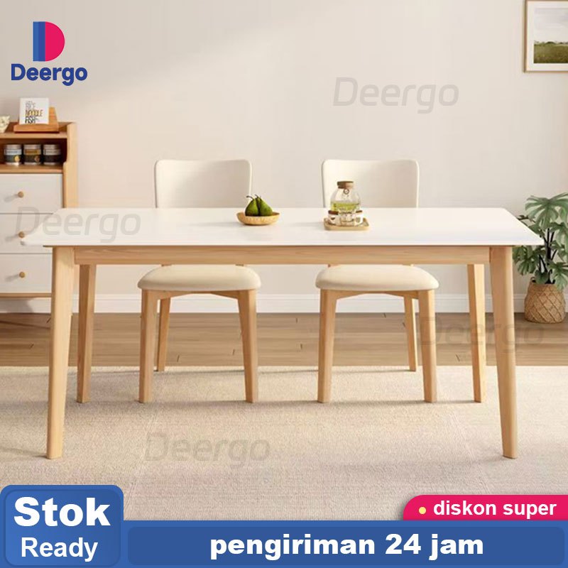 Jual DEERGO [100% Kayu]Meja Makan Minimalis/Meja Makan kayu Asli Modern ...