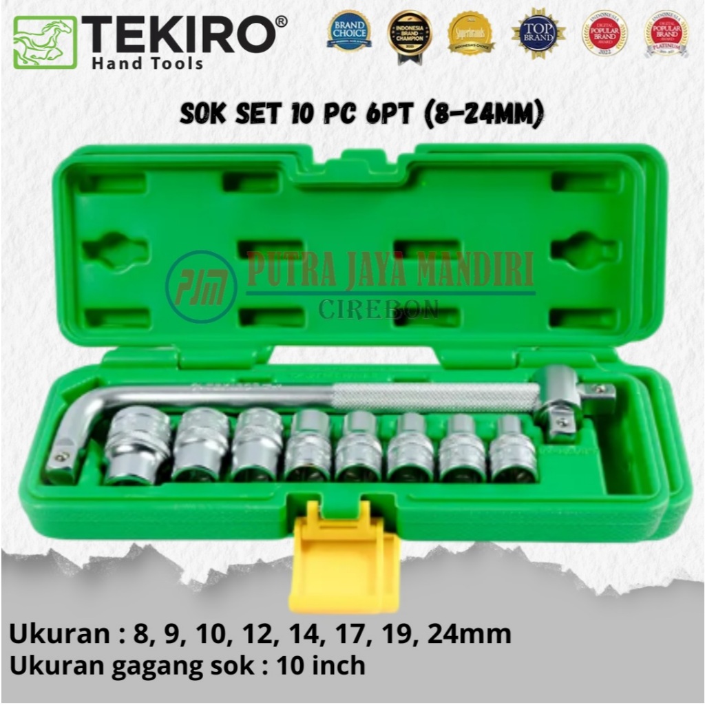 Jual Tekiro Kunci Socket Set 1/2" 10 Pc 6 PT 8-24 Mm / Kunci Sock Set 1 ...