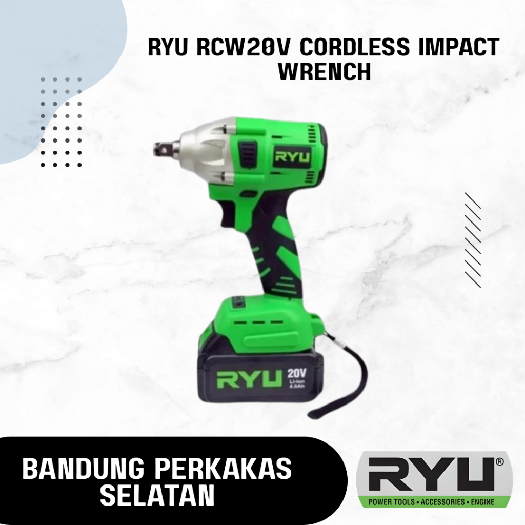 Jual RYU RCW20V Cordless Impact Wrench Mesin Impact Wrench Baterai ...