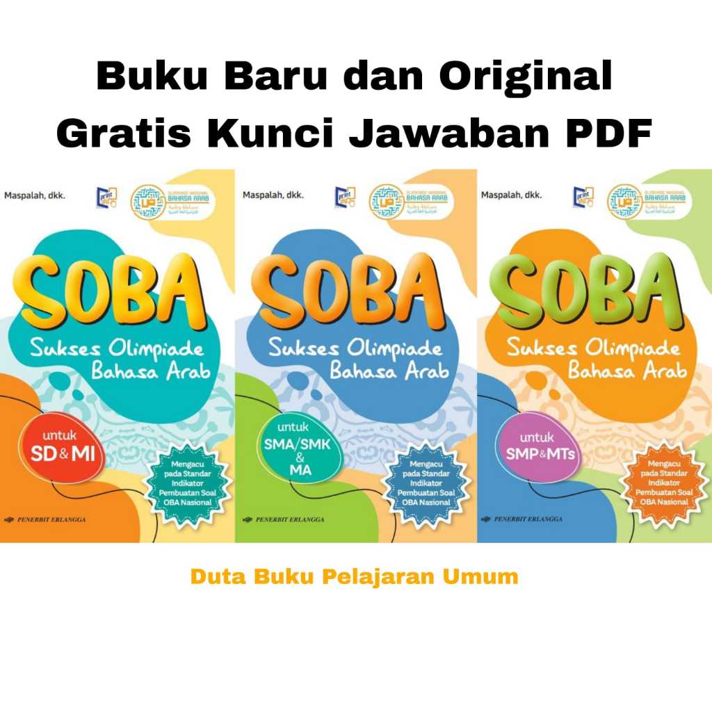 Jual Buku SOBA ( Sukses Olimpiade Bahasa Arab ) untuk SD / MI,SMP / MTs ...