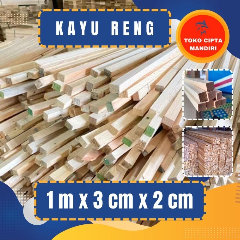 Jual kayu Reng 1 meter x 3 cm x 2 cm | Shopee Indonesia