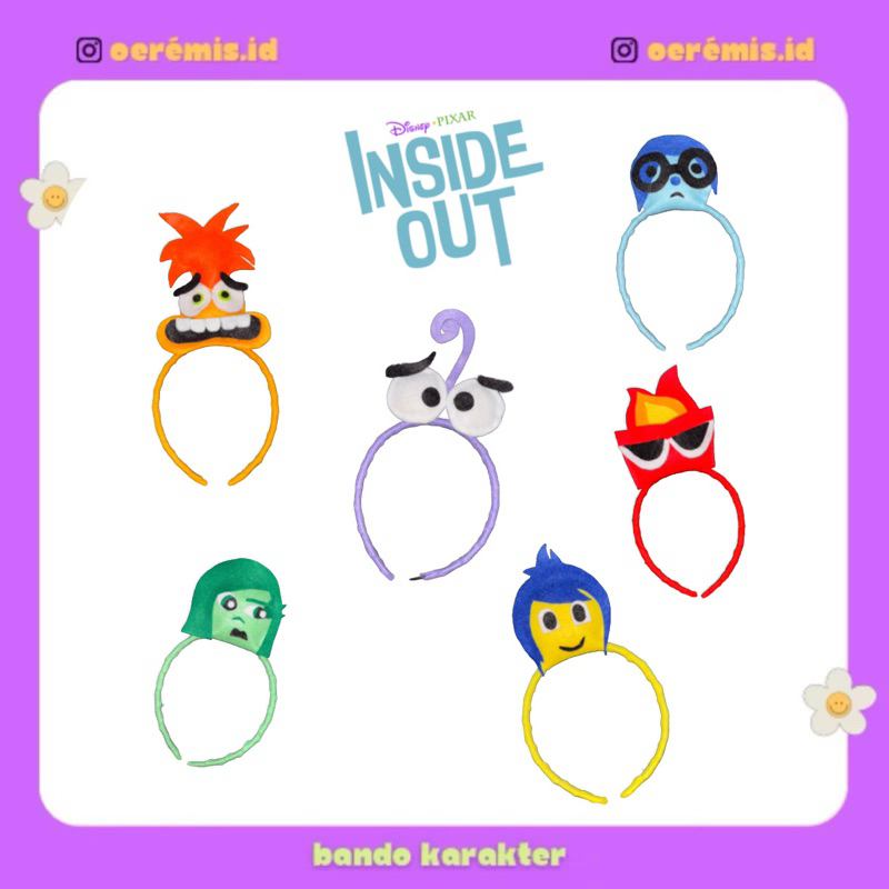 Jual BANDO KARAKTER INSIDE OUT CUSTOM / BANDO CARTOON INSIDE OUT ...