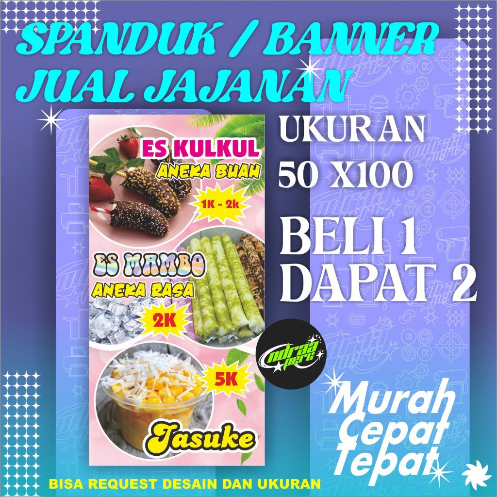 Jual Spanduk Banner Jajanan Dapat 2 | Shopee Indonesia