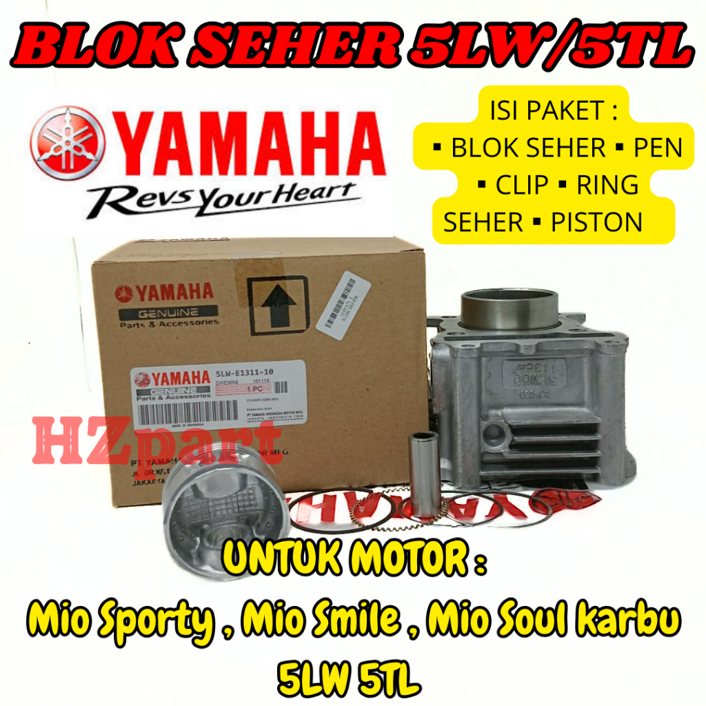 Jual BLOK SEHER KODE-5TL/5LW CYLINDER BLOK YAMAHA MIO SPORTY/SMILE/SOUL ORIGINAL ASLI YAMAHA ...