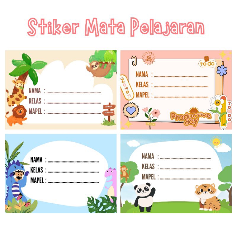 Jual Ready Siap Kirim - Stiker Mata Pelajaran Sekolah / Stiker Anak ...