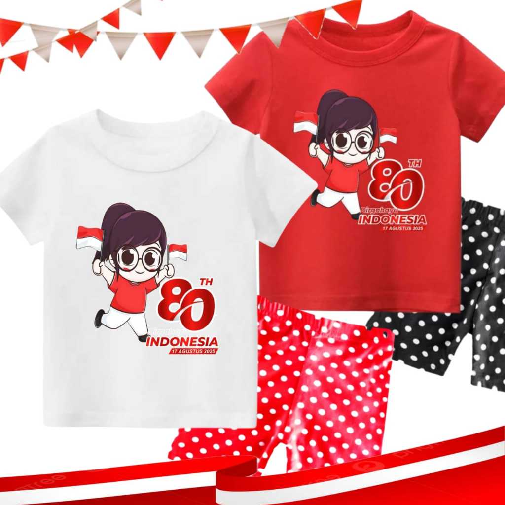 Jual SET dan Atasan Anak Merah Putih Lomba 17 Agustus Dirgahayu RI ...