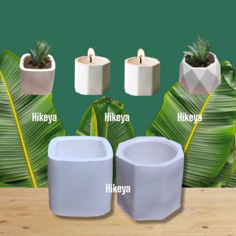 Jual Pot Semen Mini Sukulen Hexagon Sego Enam - Mini Concrete Planter ...