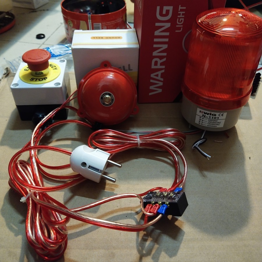 Jual Sirene bell ground bell kring alarm 75mm pabrik sirine set tingal pakai Alarm peresmian ...