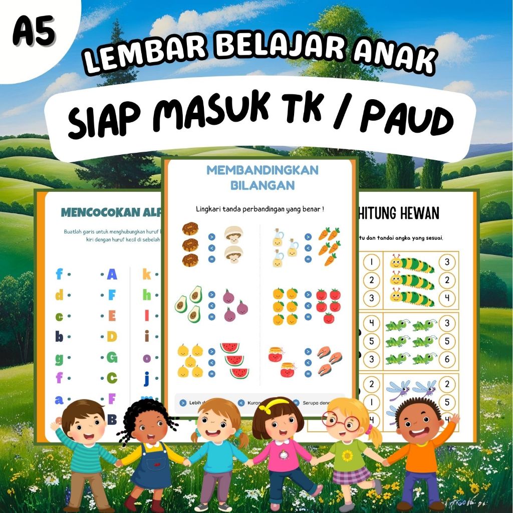 Jual Worksheet Anak Tk PAUD /Worksheet Edukasi / Lembar Belajar Anak ...