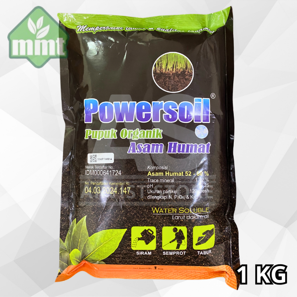 Jual POWERSOIL Pupuk Organik Asam Humat 1 Kg Pembenah Penyubur Tanah Humic Acid | Shopee Indonesia