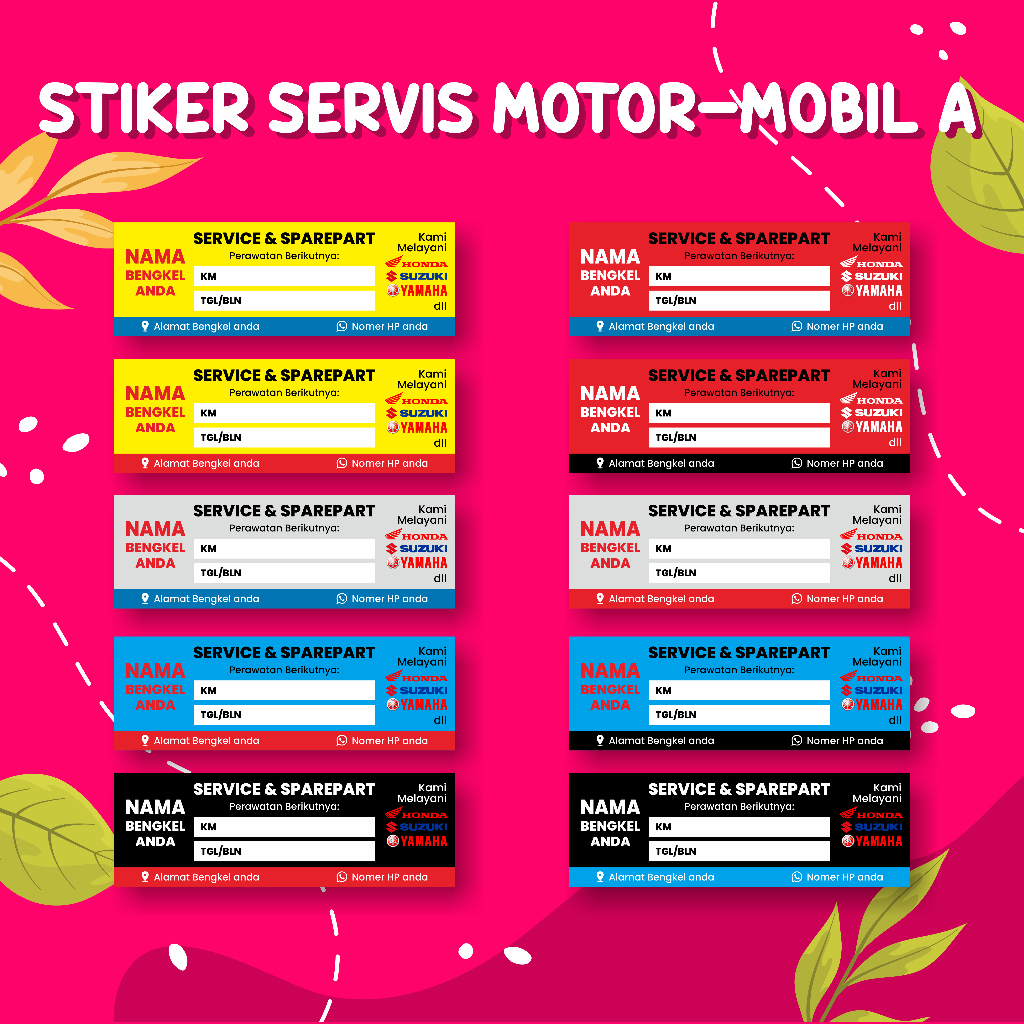 Jual STICKER SPAREPART KODE SVC-A/ STICKER BENGKEL/ STIKER SERVICE ...