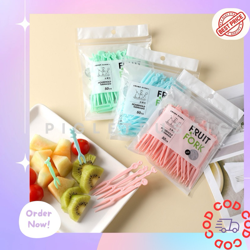 Jual PIGLETEUSTIC Tusukan Garpu Buah Kue/Snack Cake Mini Satu Set Isi ...