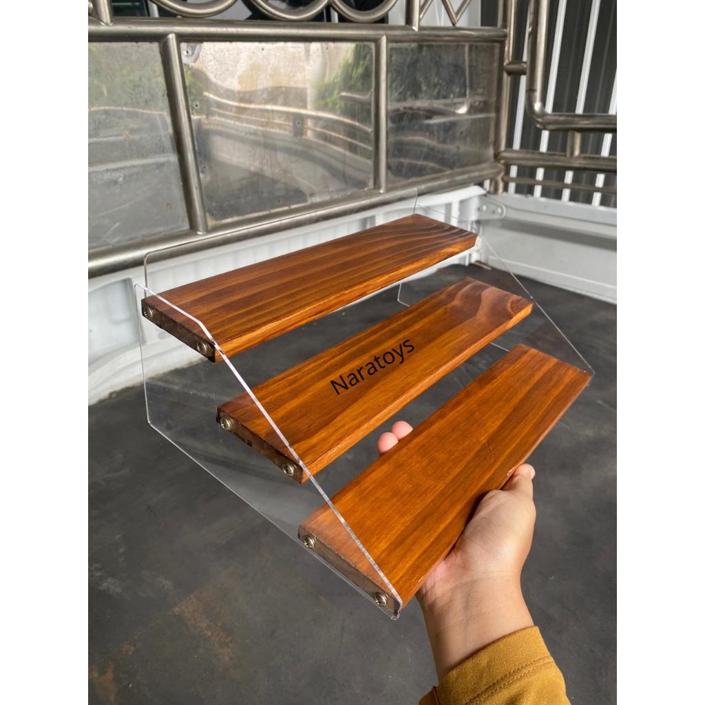 Jual Rak Kayu Akrilik Bening 3 Susun | Tempat Penyimpanan Display ...