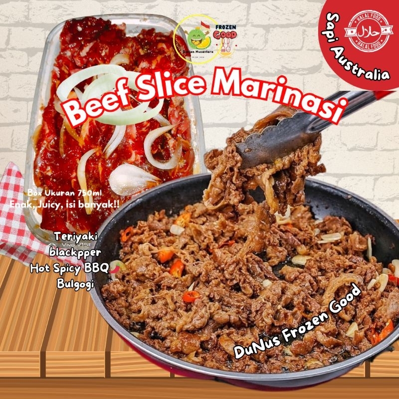 Jual Beef Slice Marinasi HALAL isi BANYAK 600-750ml / Daging Sapi slice ...