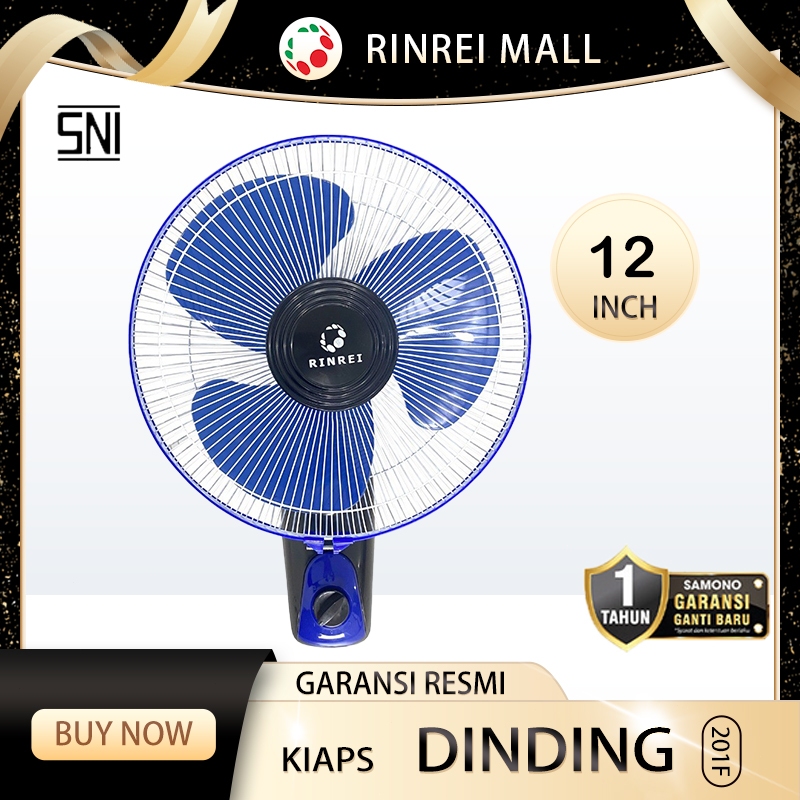 Jual Kipas Dinding Rinrei 12 Inch Biru - Kipas Angin Dinding Hemat Listrik, 3 Kecepatan, Remote ...