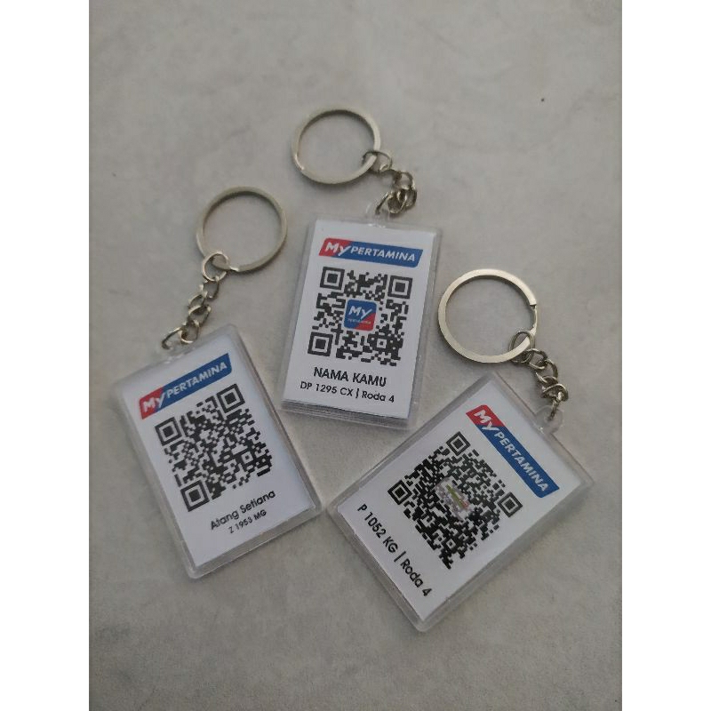Jual Gantungan Kunci Barcode My Pertamina | Ganci Insert Paper 2 Sisi ...