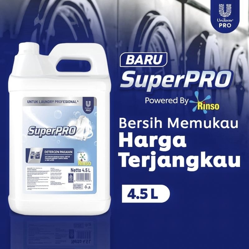 Jual Jerigen/Jirigen Rinso SUPERPRO Matic Cair detergen 4,5 Liter ...