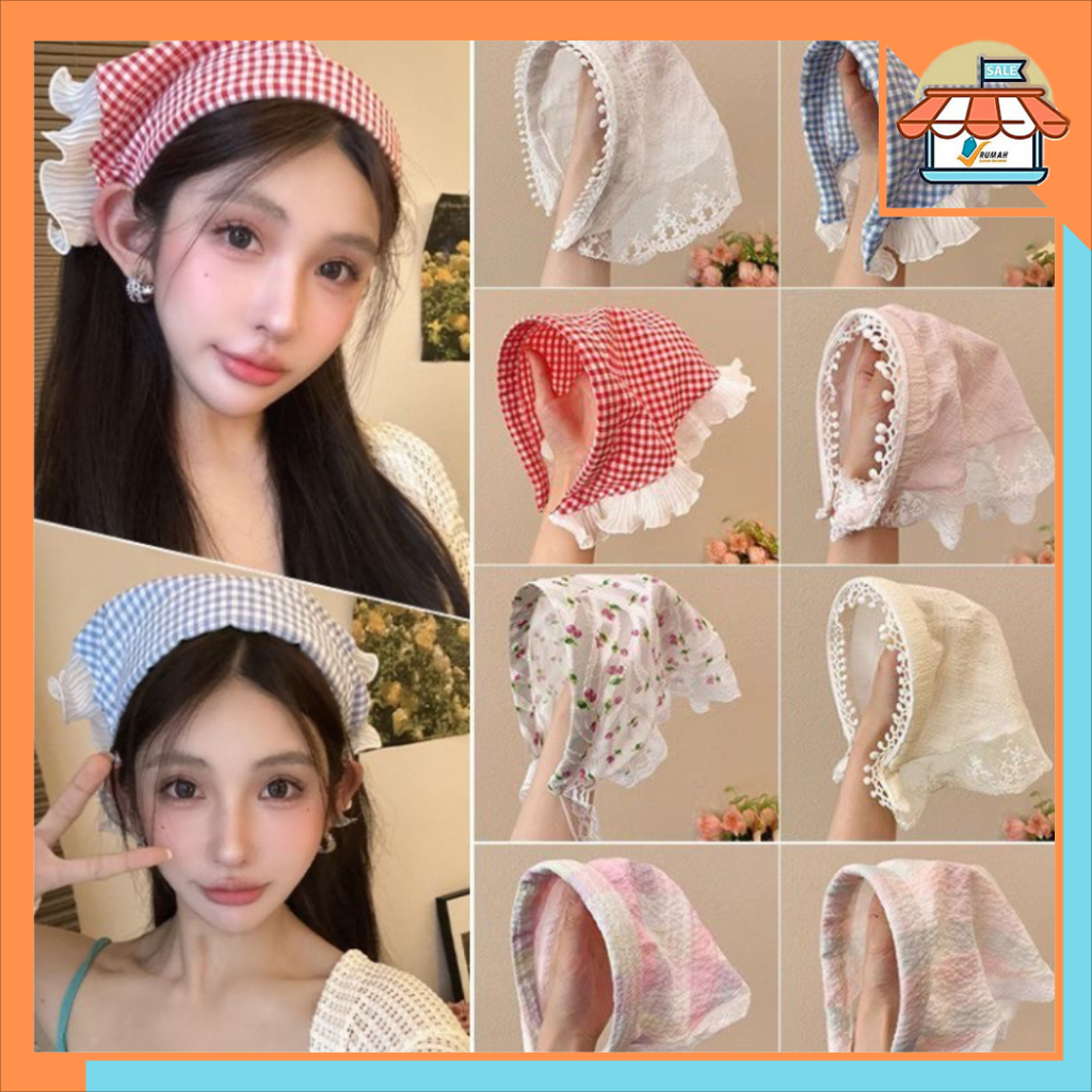 Jual RSB BD655 Bando Bandana Renda Segitiga Bando Syal Aksesoris Rambut ...