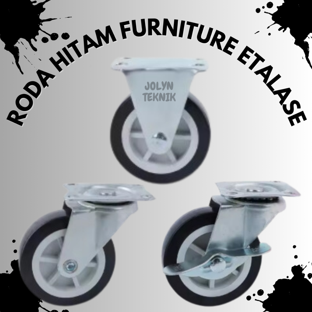 Jual Roda Hitam untuk Furniture Etalase Troli Kastor Roda Caster ...
