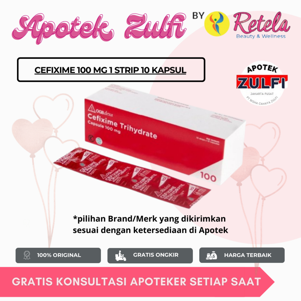 Jual CEFIXIME 100 MG 1 STRIP 10 KAPSUL OGB DEXA | Shopee Indonesia