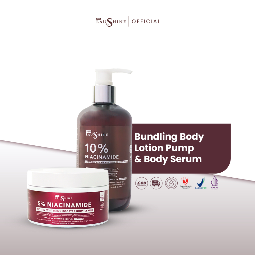Jual Laushine Paket Pump Glow up - Body Serum & Body Lotion Pump - 10% ...