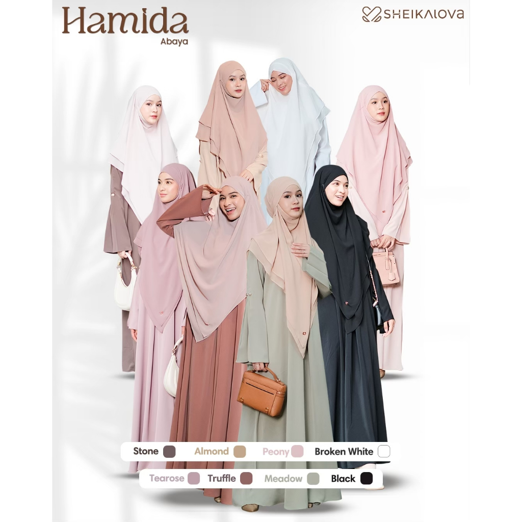 Jual Sheika Hijab - Abaya Hamida Set Khimar(Abaya Haji & Umroh Gamis Premium Dress Syar'i Anti ...