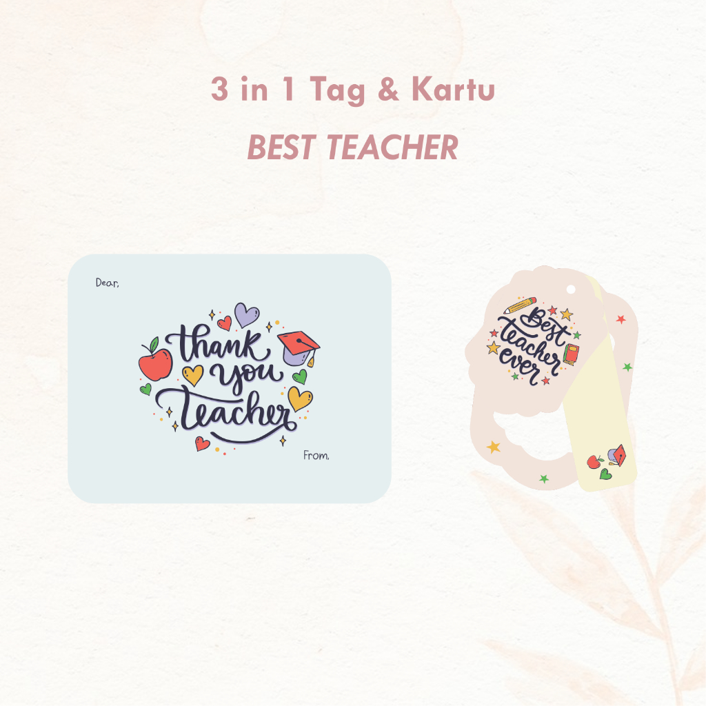 Jual Set Hang Tag Best Teacher 3 in 1 Tag Guru Terbaik Kartu Ucapan ...