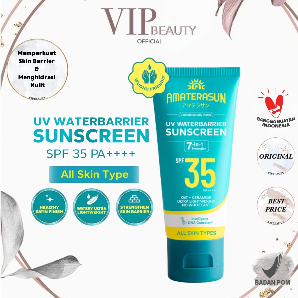 Jual AMATERASUN [REAL SPF CERTIFIED] UV WaterBarrier SPF 35 PA++++ - Halal Certified & Wudhu ...
