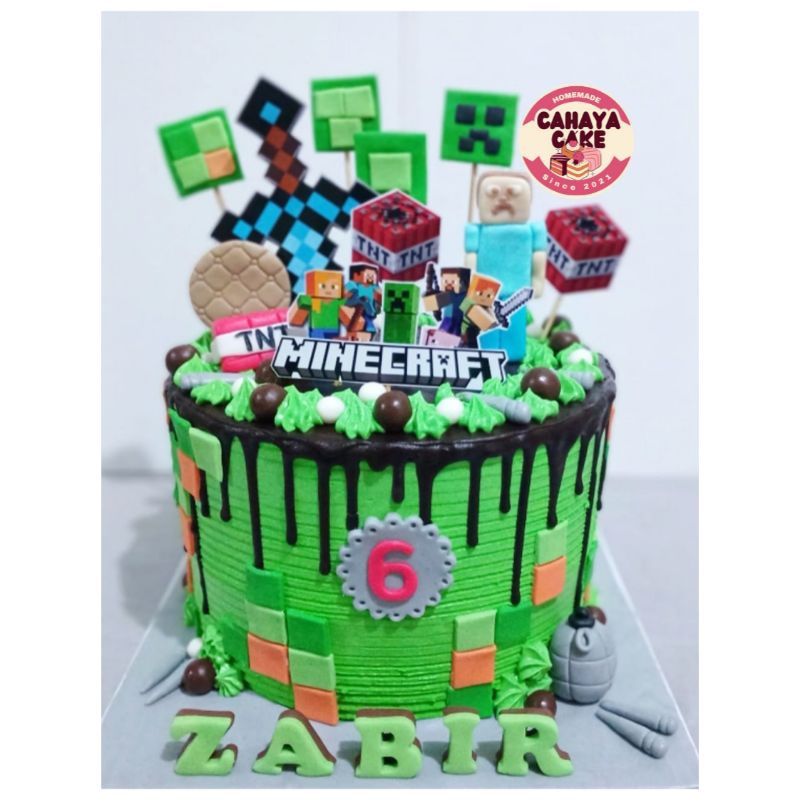 Jual Kue Ulang Tahun Minecraft / Minecraft Cake / Kue Ultah Karakter ...