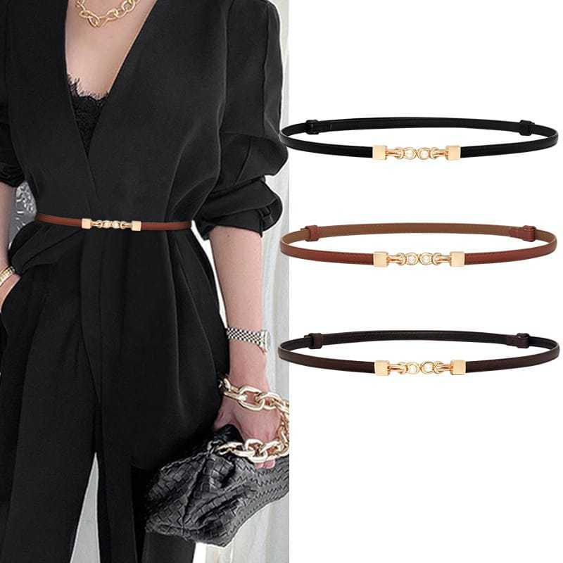 Jual AB154 Ikat Pinggang Wanita Adjustable Gesper Kulit Tali Kecil Wanita Belt Korea Fashionble ...