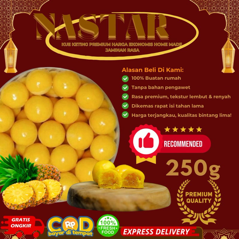 Jual (FRESH) NASTAR NANAS PREMIUM HOME MADE 250g KUE KERING JAJANAN ...