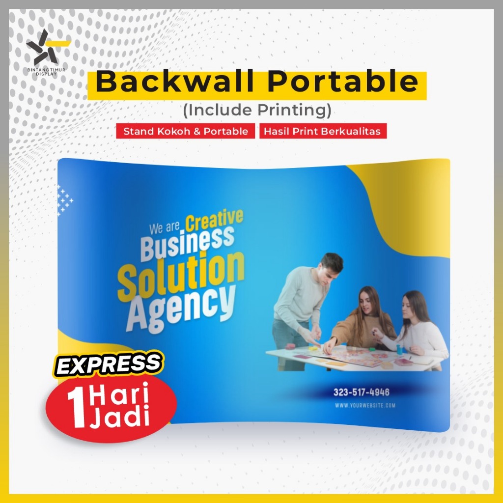 Jual BACKWALL + PRINT | Backwall Portable 3x3 3x4 Straight / Curve ...