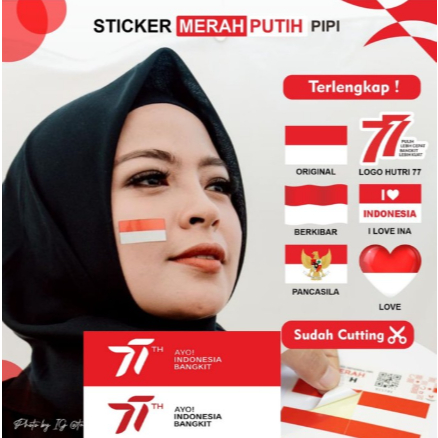 Jual Sticker Merah Putih / Stiker Pipi Indonesia 17 an | Shopee Indonesia