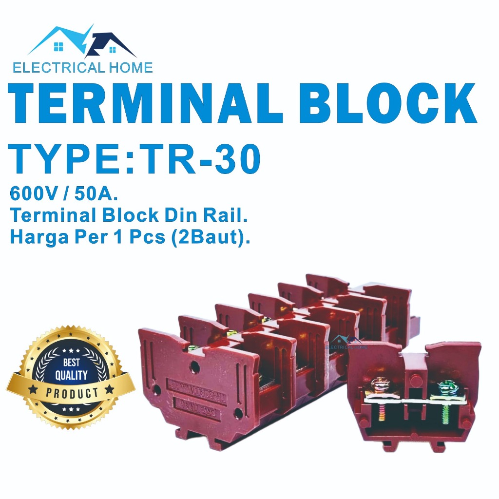 Jual TERMINAL BLOCK TR-30 DIN RAIL. | Shopee Indonesia