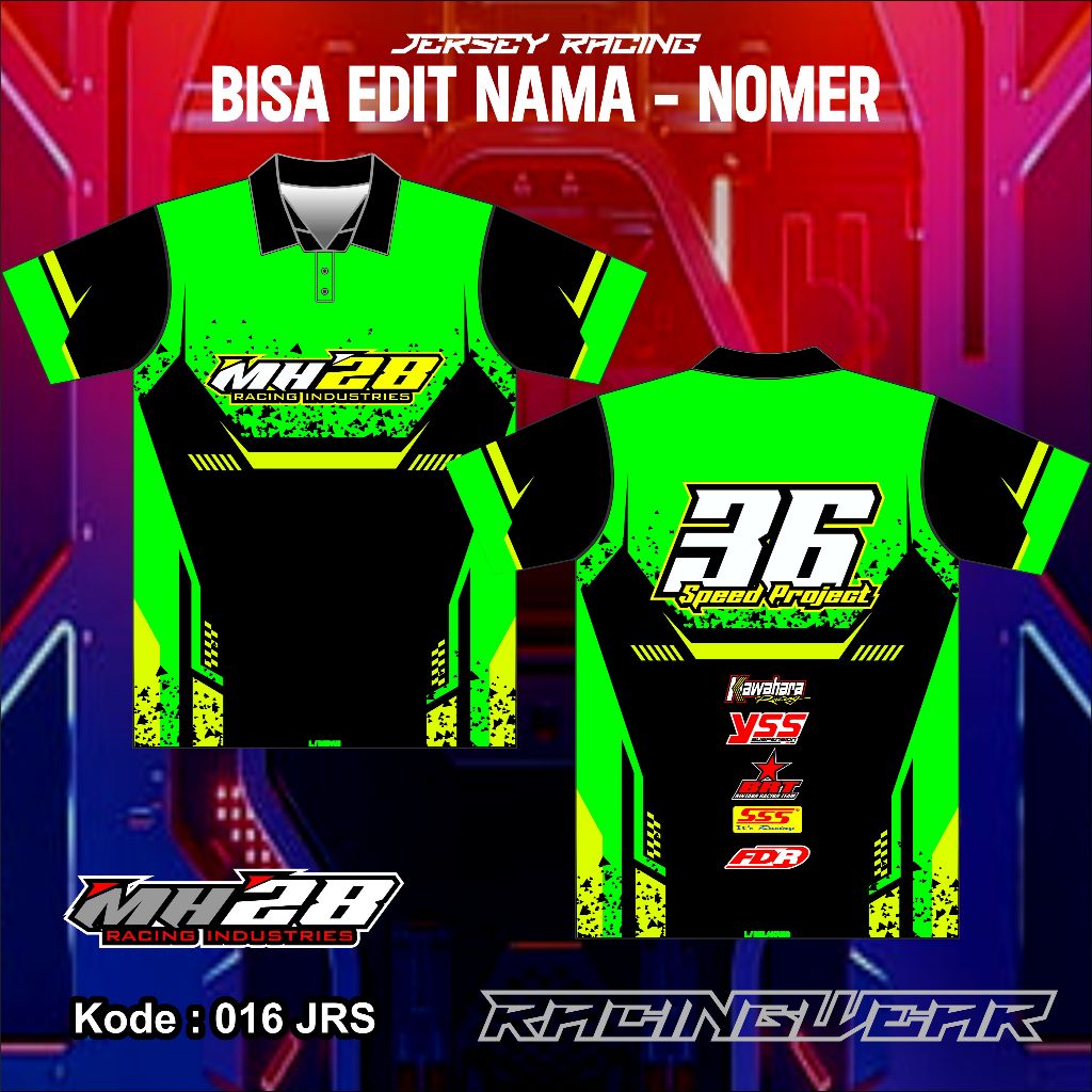 Jual Jersey Racing MH28 Jersey Racing Kerah Polo Custom Edit Nama ...