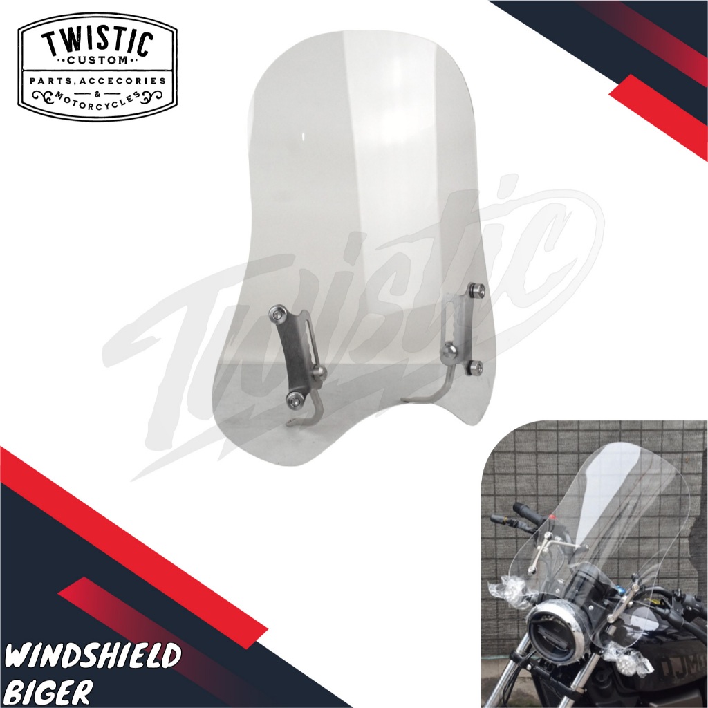 Jual Windshield Visor Biger Motor Harley Softail Dyna Kawasaki Vulcan ...