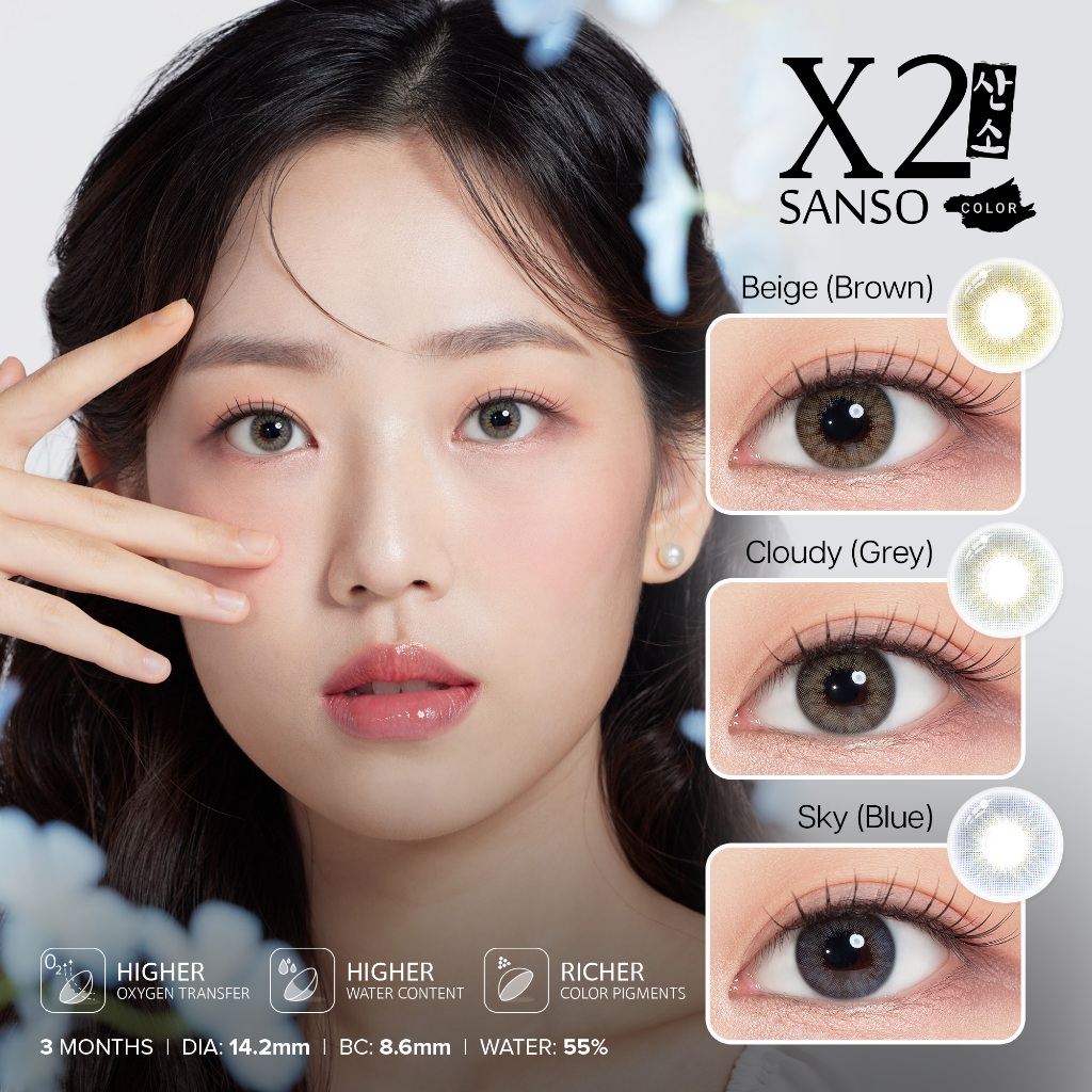 Jual X2 Softlens - X2 Sanso Series Sky Blue | Beige Brown | Cloudy Grey ...