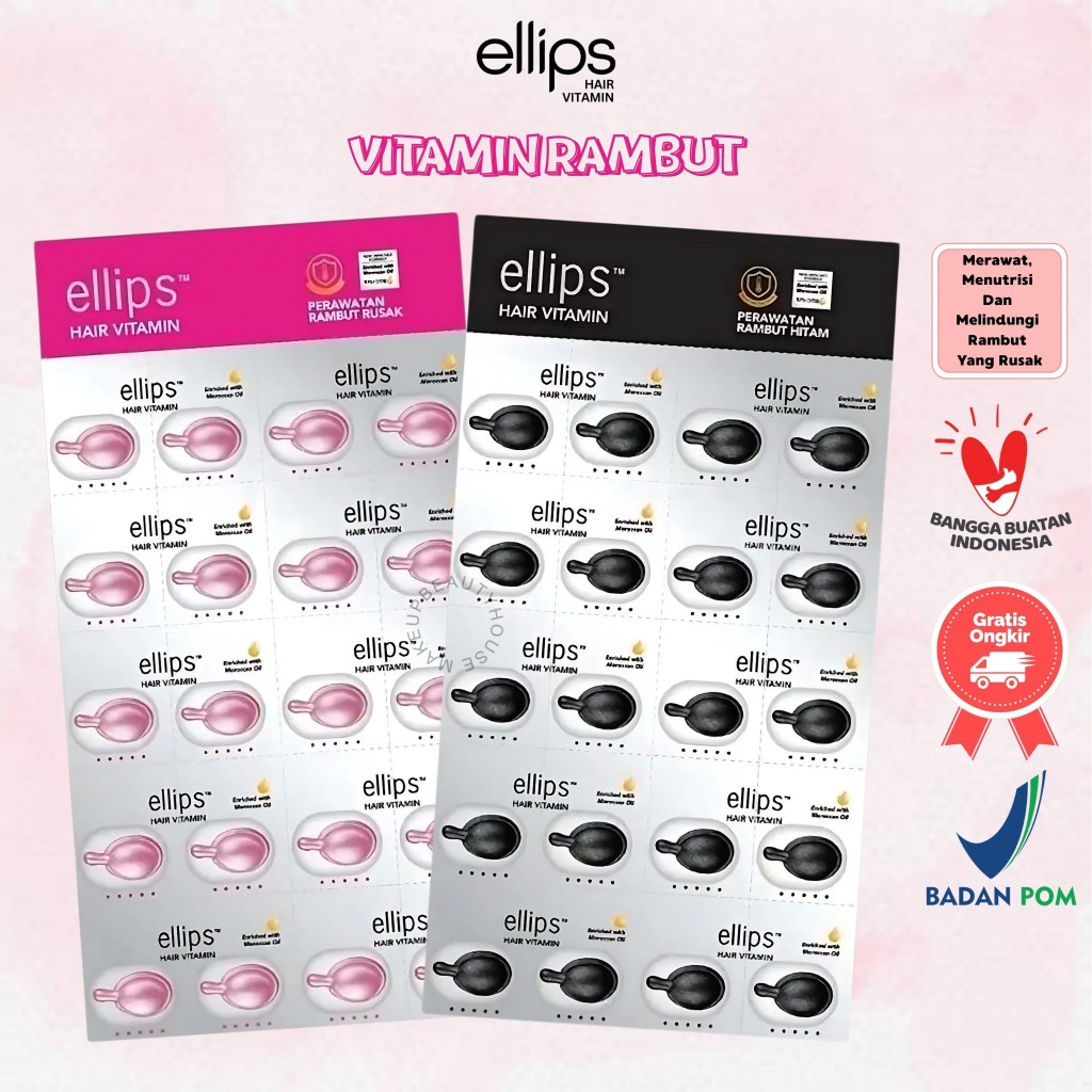 Jual ELLIPS Hair Vitamin isi 20 Capsules | Elips Perawatan Rambut Hitam ...