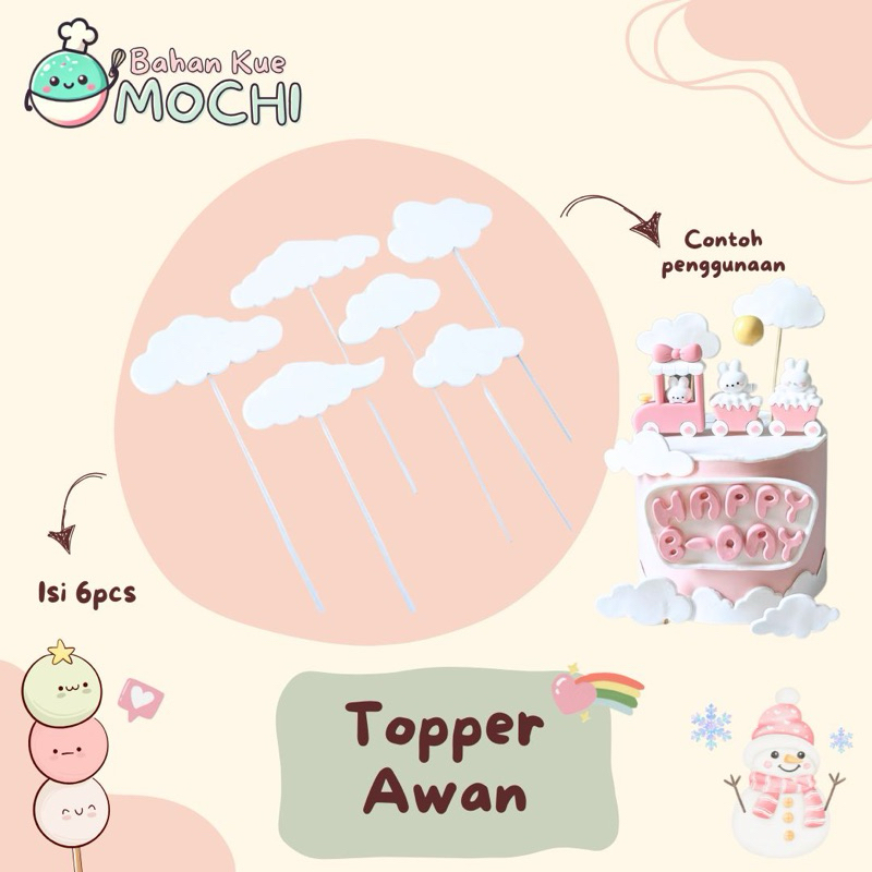 Jual Topper Awan / Topper Clouds / Topper Ulang Tahun Awan | Shopee ...