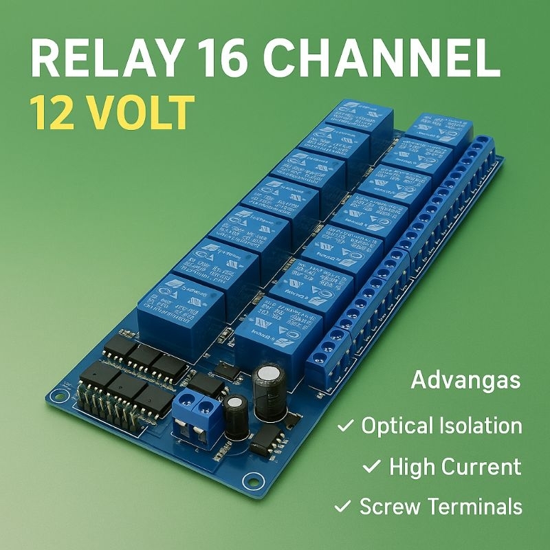 Jual Relay 16 Channel 12V dengan Optocoupler Modul Arduino PLC Otomasi ...