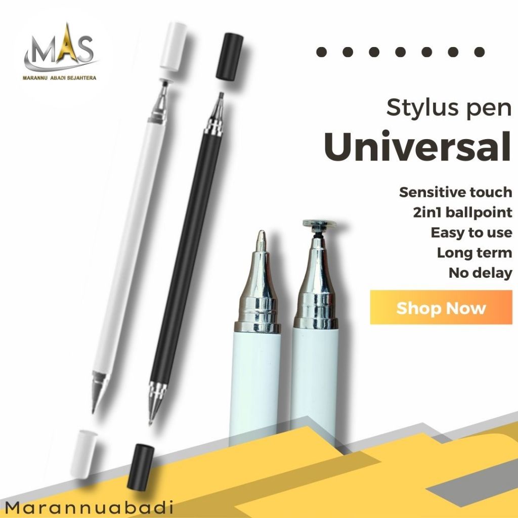 Jual NEW Stylus pen 2 in 1 Ballpoint Universal Capacitive Stylus ...