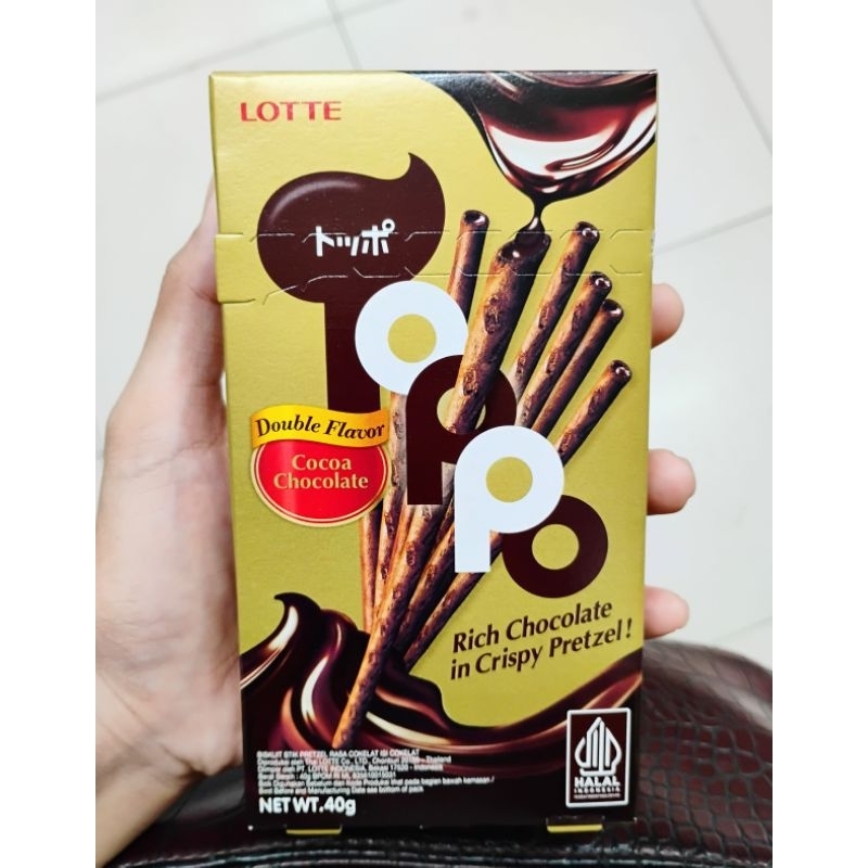 Jual Lotte Toppo Double Flavor Cocoa Chocolate/Vanilla Chocolate ...