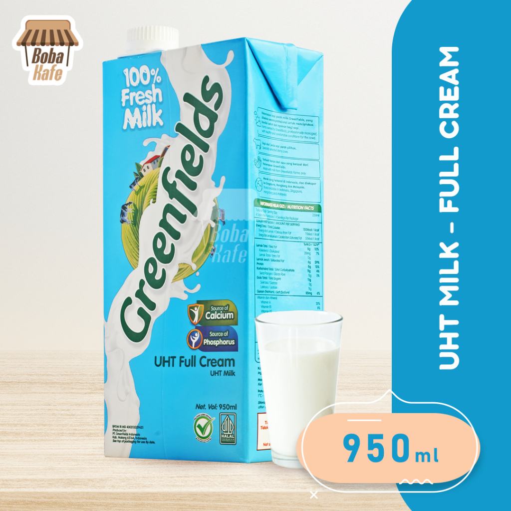 Jual Susu Greenfields UHT Milk Full Cream 950 ml - Susu UHT 950ml Lezat Bergizi dari Sapi ...