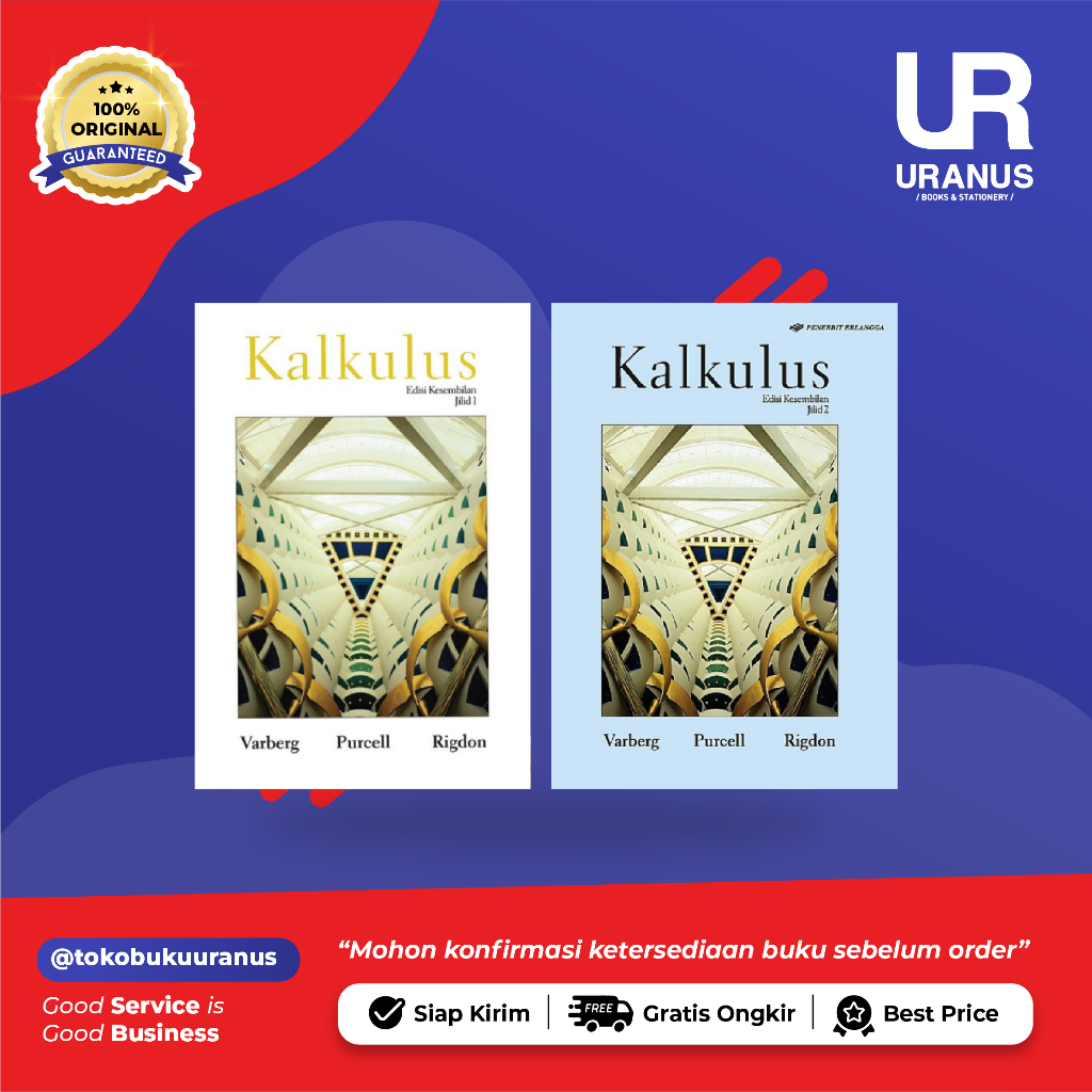 Jual KALKULUS JILID 1 & 2 EDISI 9 - PURCELL - ERLANGGA - URANUS NGAGEL ...