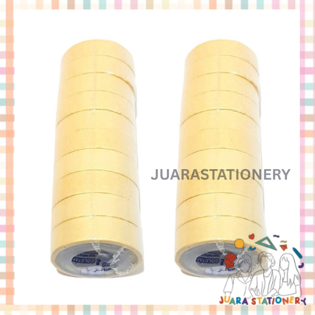 Jual (270) JUARASTATIONERY Solasi Kertas Gold Tape 3/4 inch / Isolasi ...