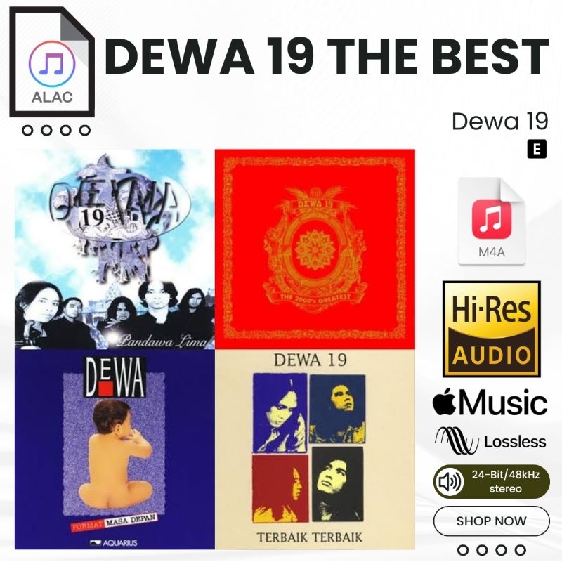 Jual Dewa The Best - Dewa 19 Album lagu ALAC m4a HiRes Lossless 24bit ...
